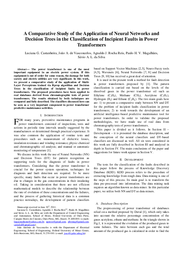 (PDF) A Comparative Study of the Application of Neural Networks and Decision Trees in the ...