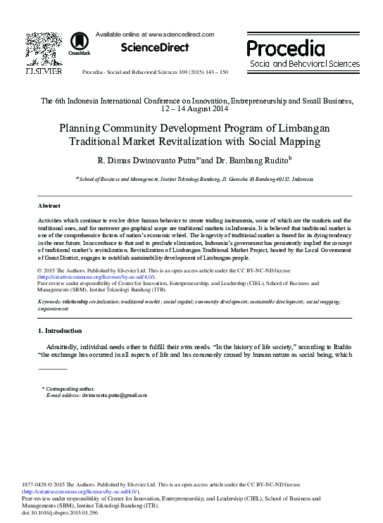 (PDF) Planning Community Development Program of Limbangan Traditional ...