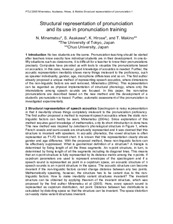 (PDF) Structural representation of the pronunciation and its application to computer-aided ...