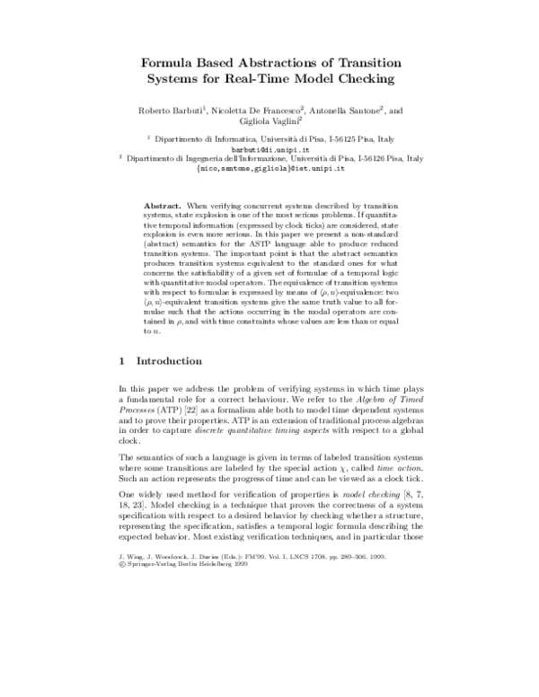 Pdf Formula Based Abstractions Of Transition Systems For Real Time