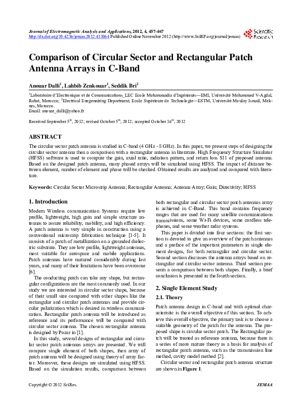 (PDF) Comparison of Circular Sector and Rectangular Patch Antenna ...