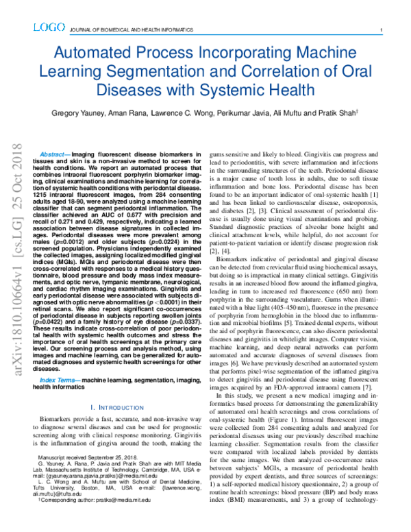(PDF) Automated Process Incorporating Machine Learning Segmentation and ...