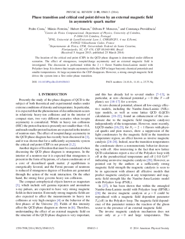 (PDF) Phase transition and critical end point driven by an external magnetic field in asymmetric ...