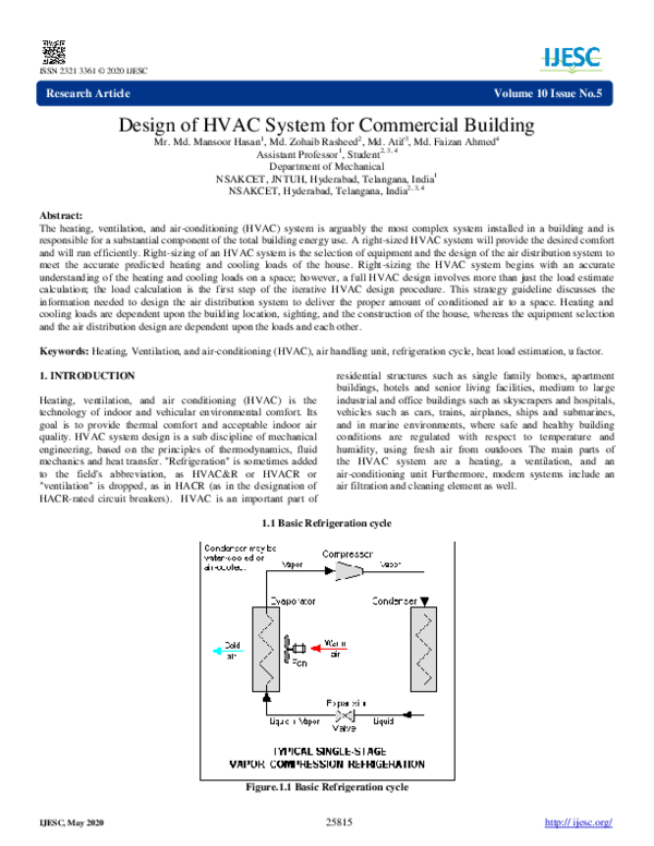 (PDF) Design of HVAC System for Commercial Building