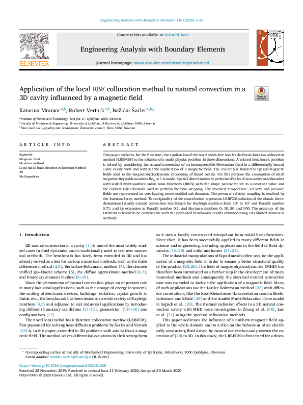 Pdf Application Of The Local Rbf Collocation Method To Natural