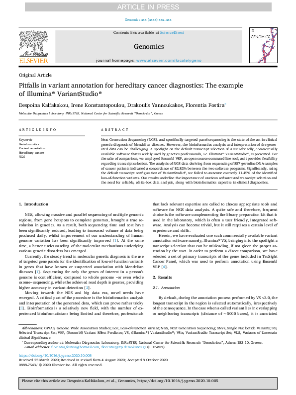 (PDF) Pitfalls in variant annotation for hereditary cancer diagnostics ...