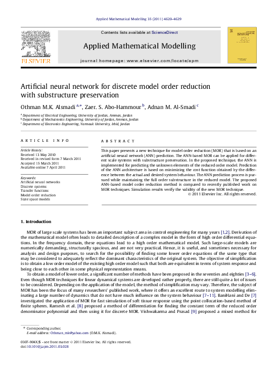 Pdf Ann Based Model Order Reduction With Substructures