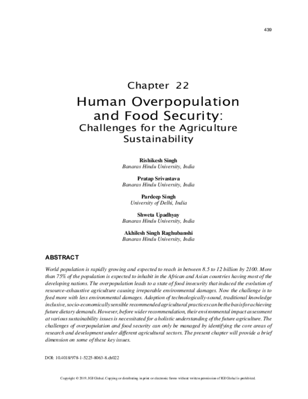 (PDF) Human Overpopulation and Food Security