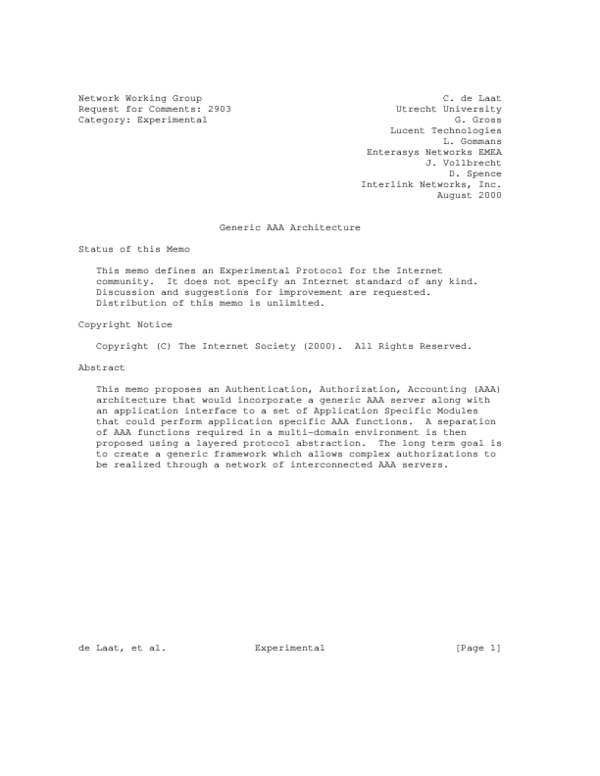 (PDF) Generic AAA Architecture | Leon Gommans - Academia.edu (PDF) Generic AAA Architecture | Leon Gommans - Academia.edu