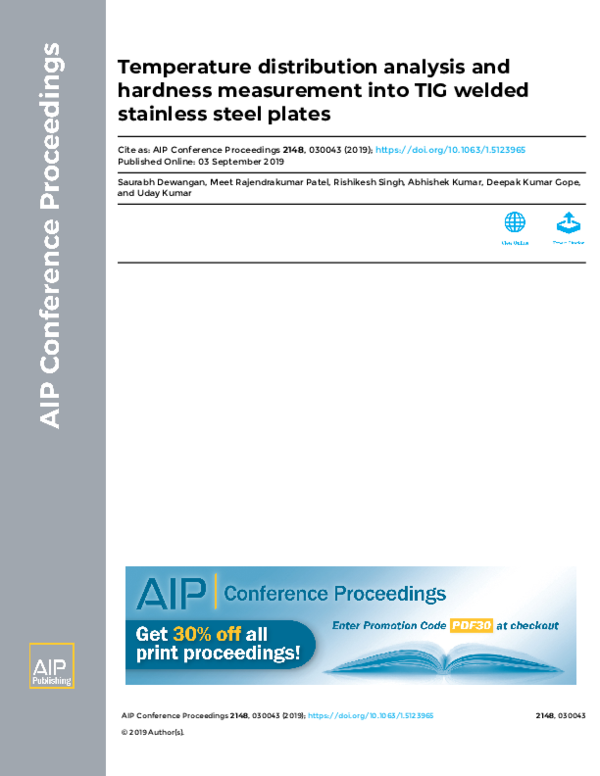 (PDF) Temperature distribution analysis and hardness measurement into ...
