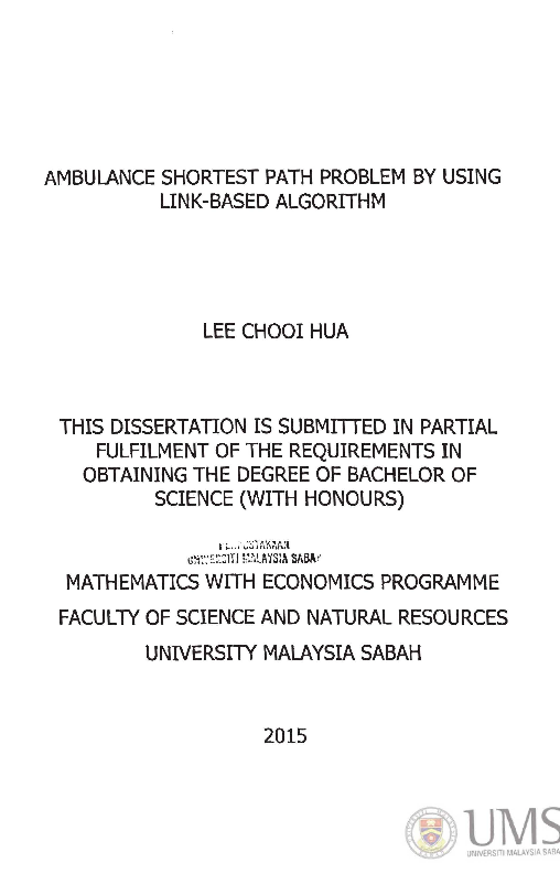 Pdf Ambulance Shortest Path Problem By Using Link Based Algorithm Chooi Hua Lee 6858