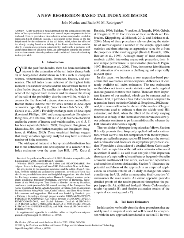 (PDF) A New Regression-Based Tail Index Estimator