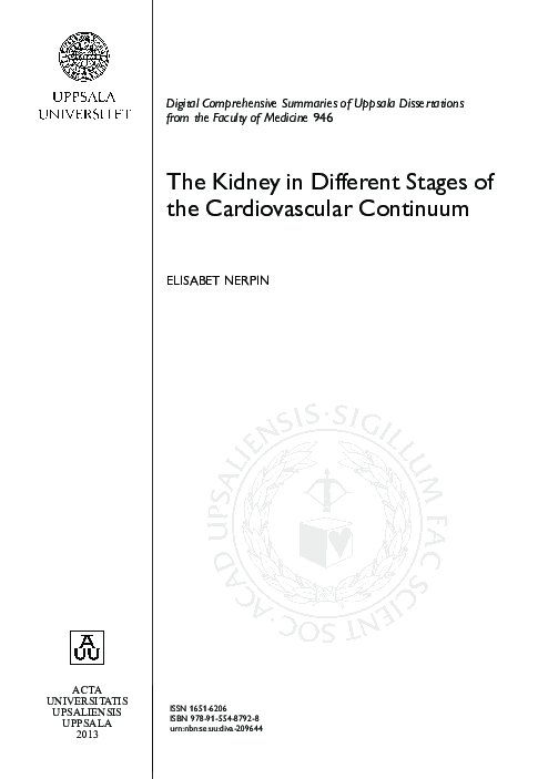 (PDF) The Kidney in Different Stages of the Cardiovascular Continuum