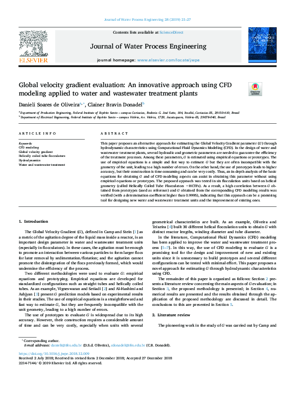 (PDF) Global velocity gradient evaluation: An innovative approach using ...
