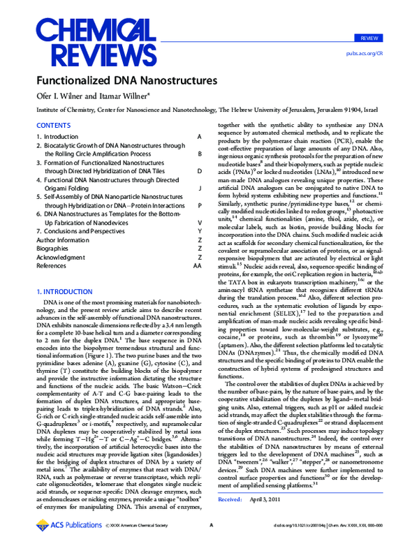 (PDF) Functionalized DNA Nanostructures