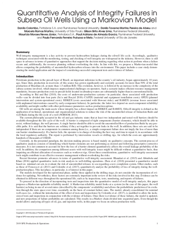 (PDF) Quantitative Analysis of Integrity Failures in Subsea Oil Wells ...