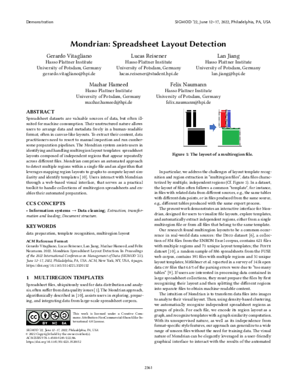 (PDF) Mondrian: Spreadsheet Layout Detection