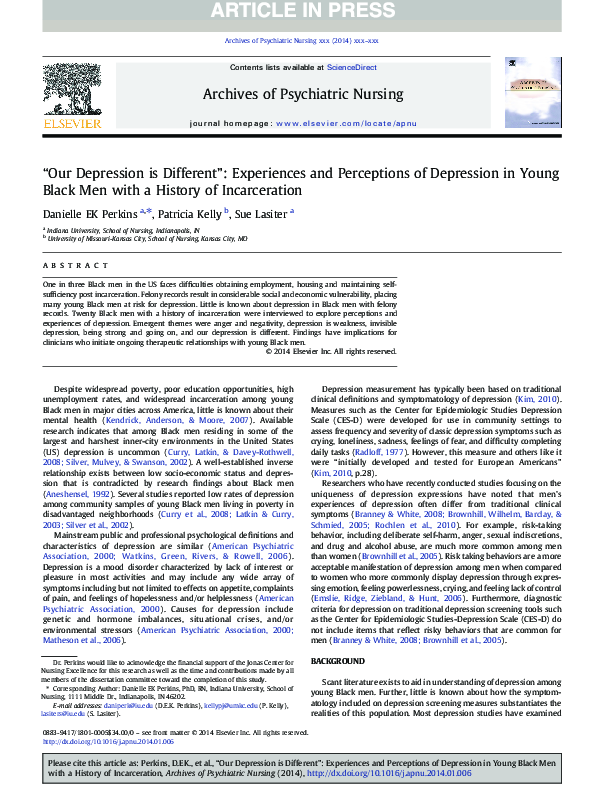 (PDF) “Our Depression is Different”: Experiences and Perceptions of ...