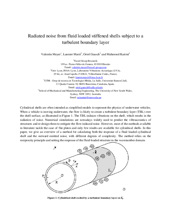 (PDF) Radiated noise from fluid loaded stiffened shells subject to a ...