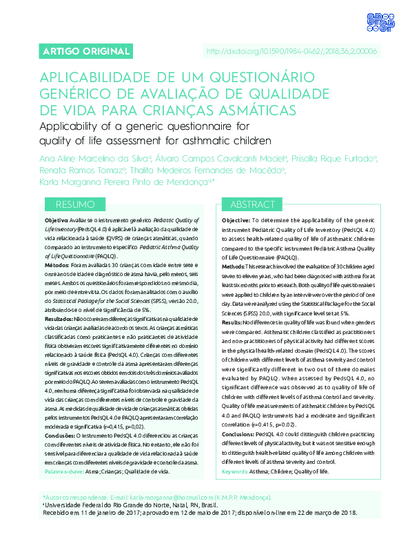 (PDF) Applicability of a Generic Questionnaire for Quality of Life ...