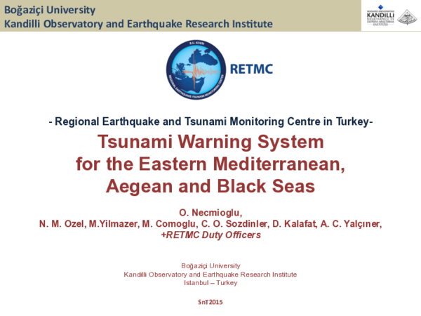 (PDF) Tsunami Warning System for the Eastern Mediterranean, Aegean and ...