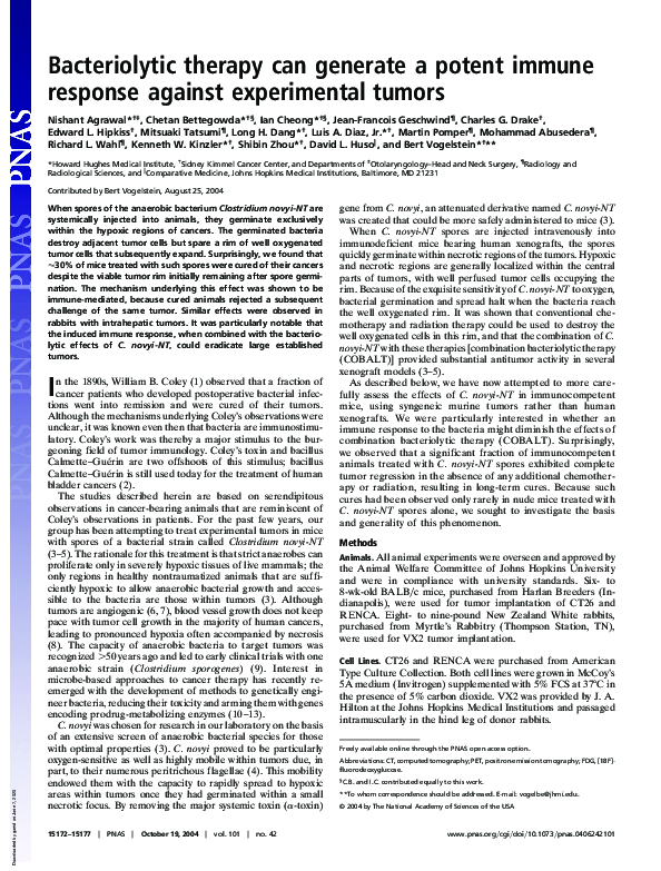 (PDF) Bacteriolytic therapy can generate a potent immune response ...
