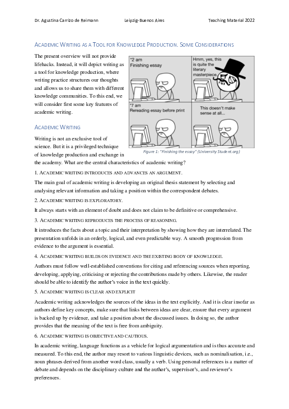 (PDF) ACADEMIC WRITING AS A TOOL FOR KNOWLEDGE PRODUCTION. SOME ...