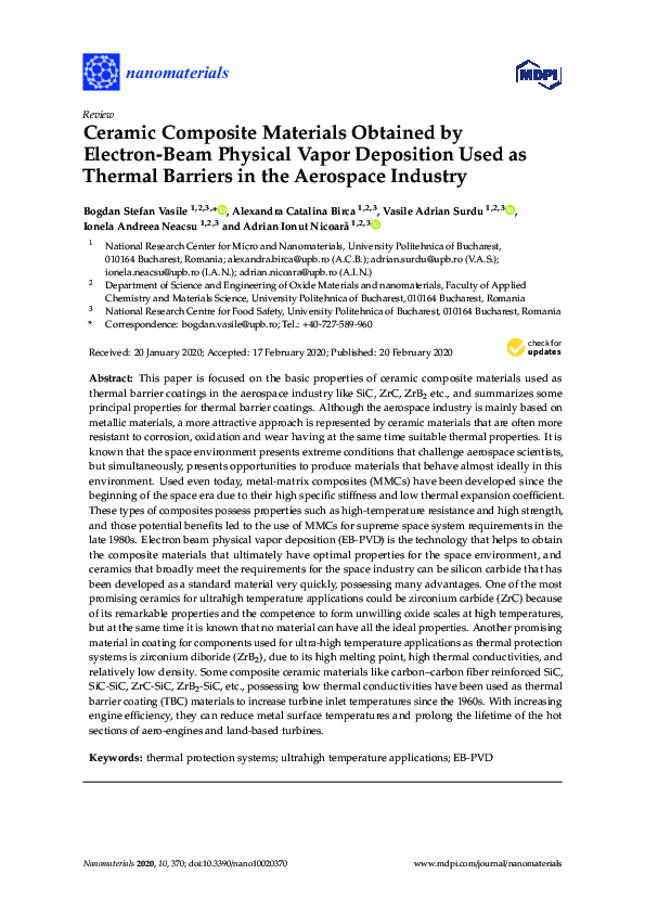 (PDF) Ceramic Composite Materials Obtained by Electron-Beam Physical ...