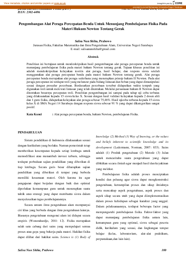 (PDF) Pengembangan Alat Peraga Percepatan Benda Untuk Menunjang Pembelajaran Fisika Pada Materi ...