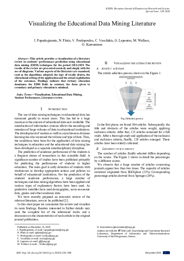 (PDF) Visualizing the Educational Data Mining Literature