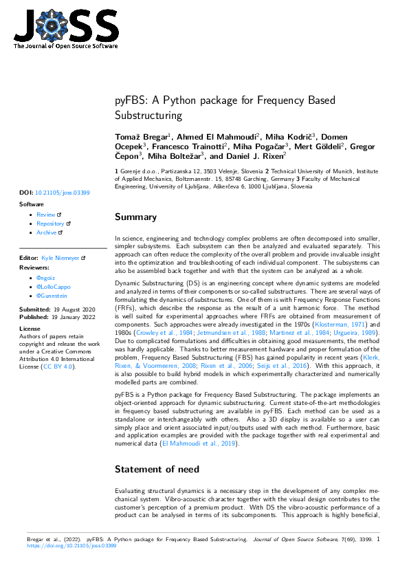 (PDF) pyFBS: A Python package for Frequency Based Substructuring