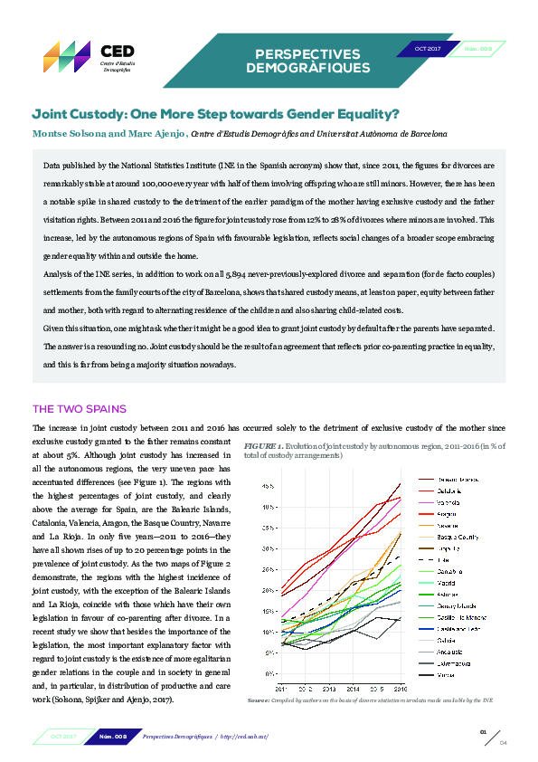 (PDF) Joint Custody: One More Step towards Gender Equality?
