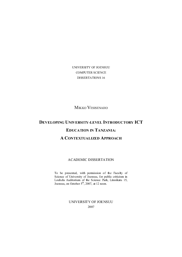 (PDF) Developing University-Level Introductory Ict Education in ...