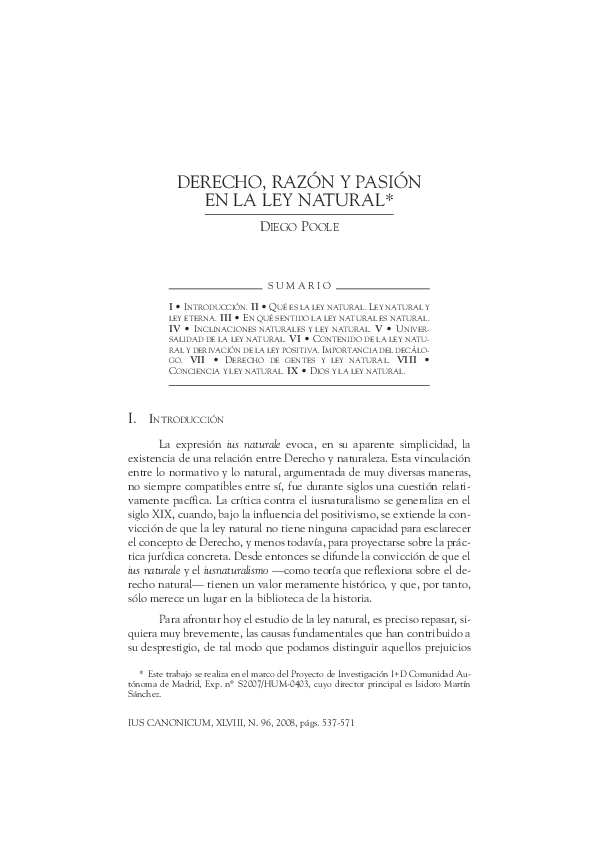 (PDF) Derecho, razón y pasión en la ley natural