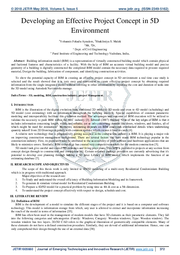 (PDF) Developing an Effective Project Concept in 5D Environment