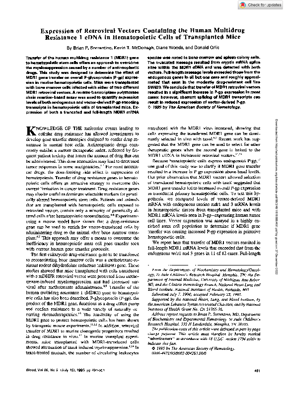 (PDF) Expression of retroviral vectors containing the human multidrug ...