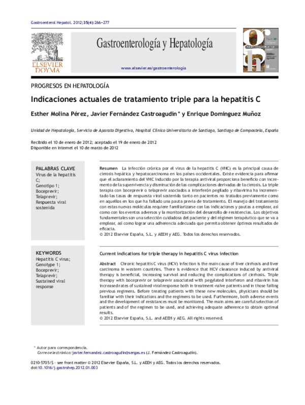 (PDF) Indicaciones actuales de tratamiento triple para la hepatitis C ...