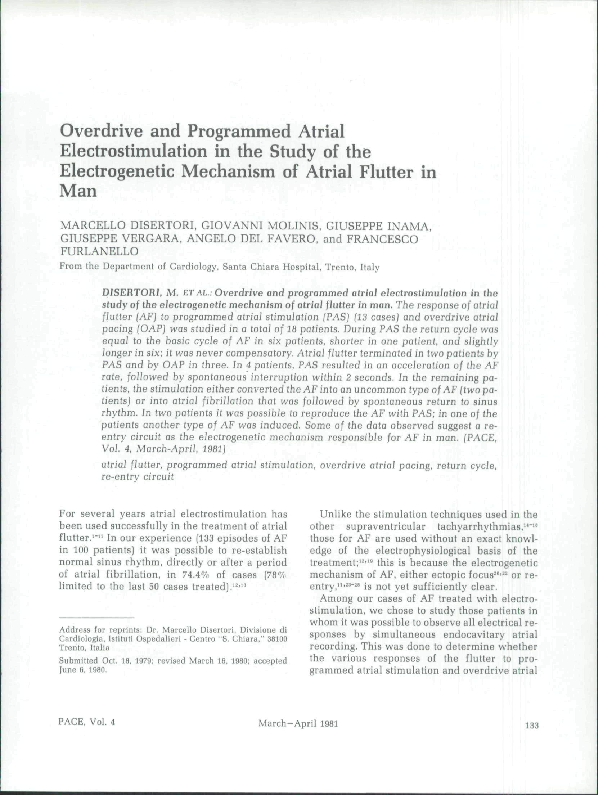 (PDF) Electrogenetic Mechanisms of Atrial Flutter via Stimulation