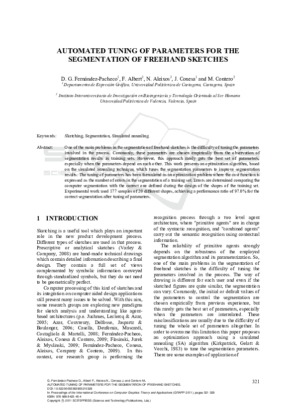 (PDF) Automated Tuning of Parameters for the Segmentation of Freehand Sketches | Francisco ...