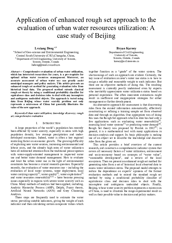 (PDF) Application of Enhanced Rough Set Approach to the Evaluation of ...