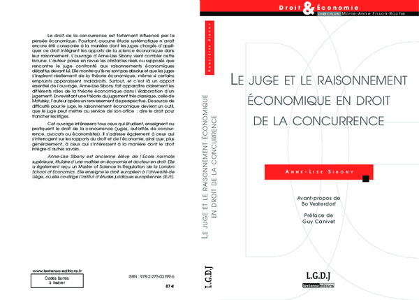 (PDF) Le juge et le raisonnement économique en droit français et ...