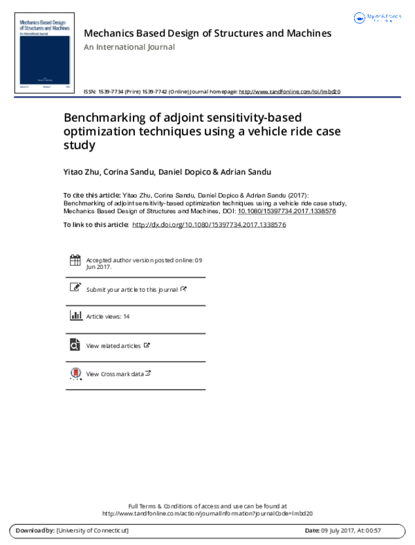 (PDF) Benchmarking of adjoint sensitivity-based optimization techniques using a vehicle ride ...