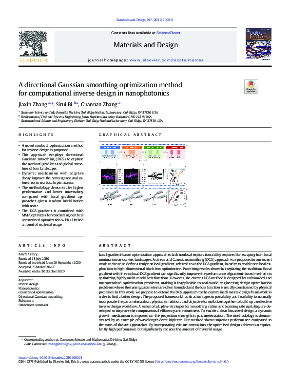 Pdf A Directional Gaussian Smoothing Optimization Method For Computational Inverse Design In