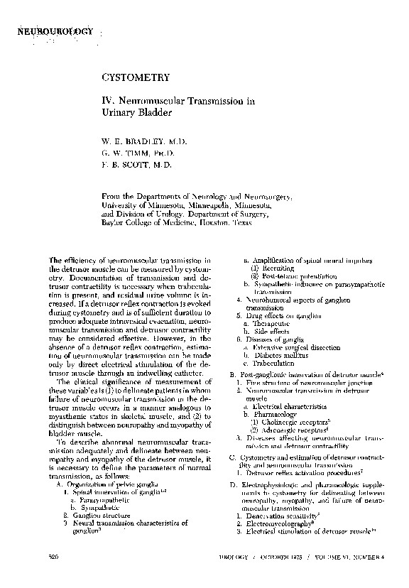 (PDF) Cystometry IV. Neuromuscular transmission in urinary bladder