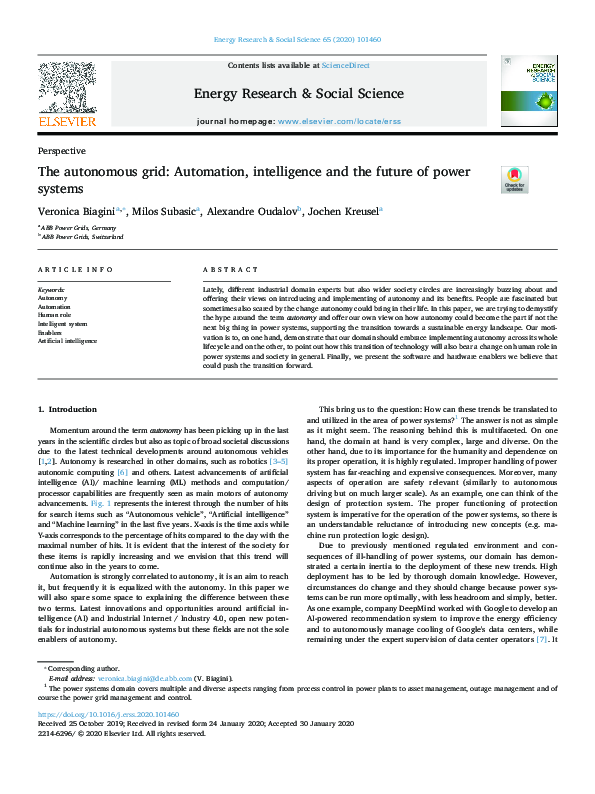 (PDF) The autonomous grid: Automation, intelligence and the future of ...