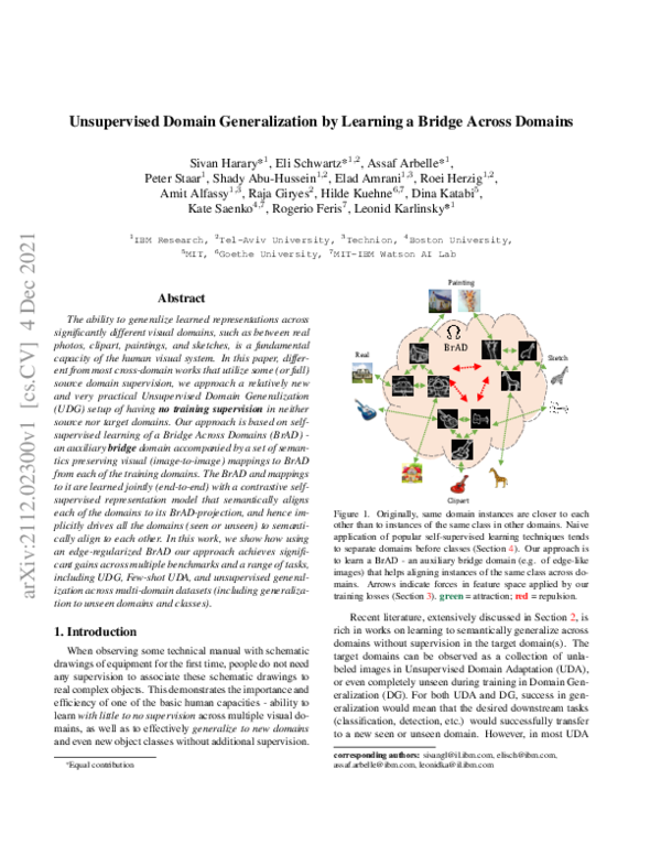 Pdf Unsupervised Domain Generalization By Learning A Bridge Across