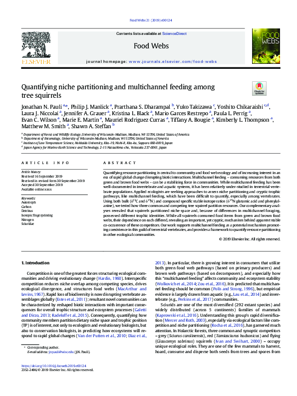 (PDF) Quantifying niche partitioning and multichannel feeding among ...