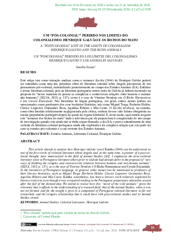 (PDF) Um “Pós-Colonial” perdido nos limites do colonialismo: Henrique ...
