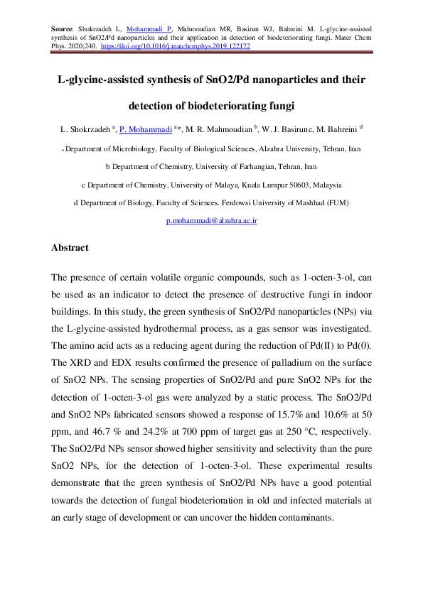 (PDF) L-glycine-assisted synthesis of SnO2/Pd nanoparticles and their application in detection ...