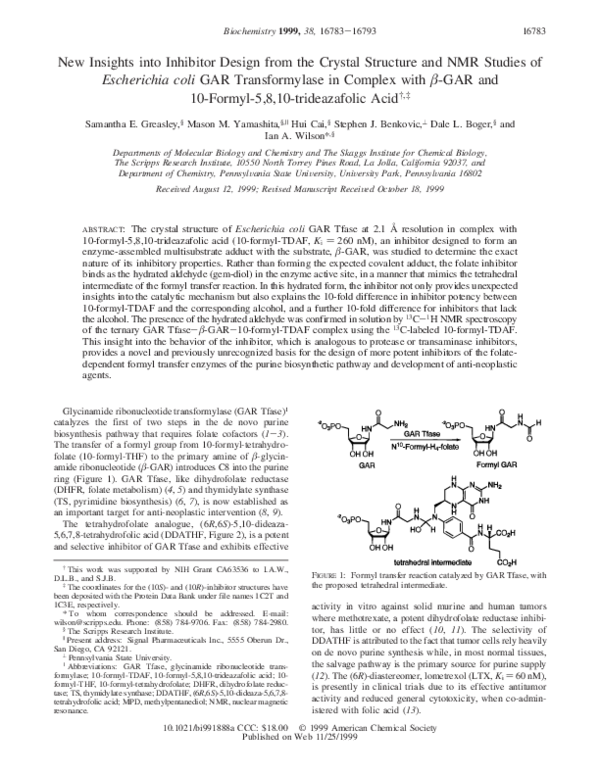(PDF) New Insights into Inhibitor Design from the Crystal Structure and ...